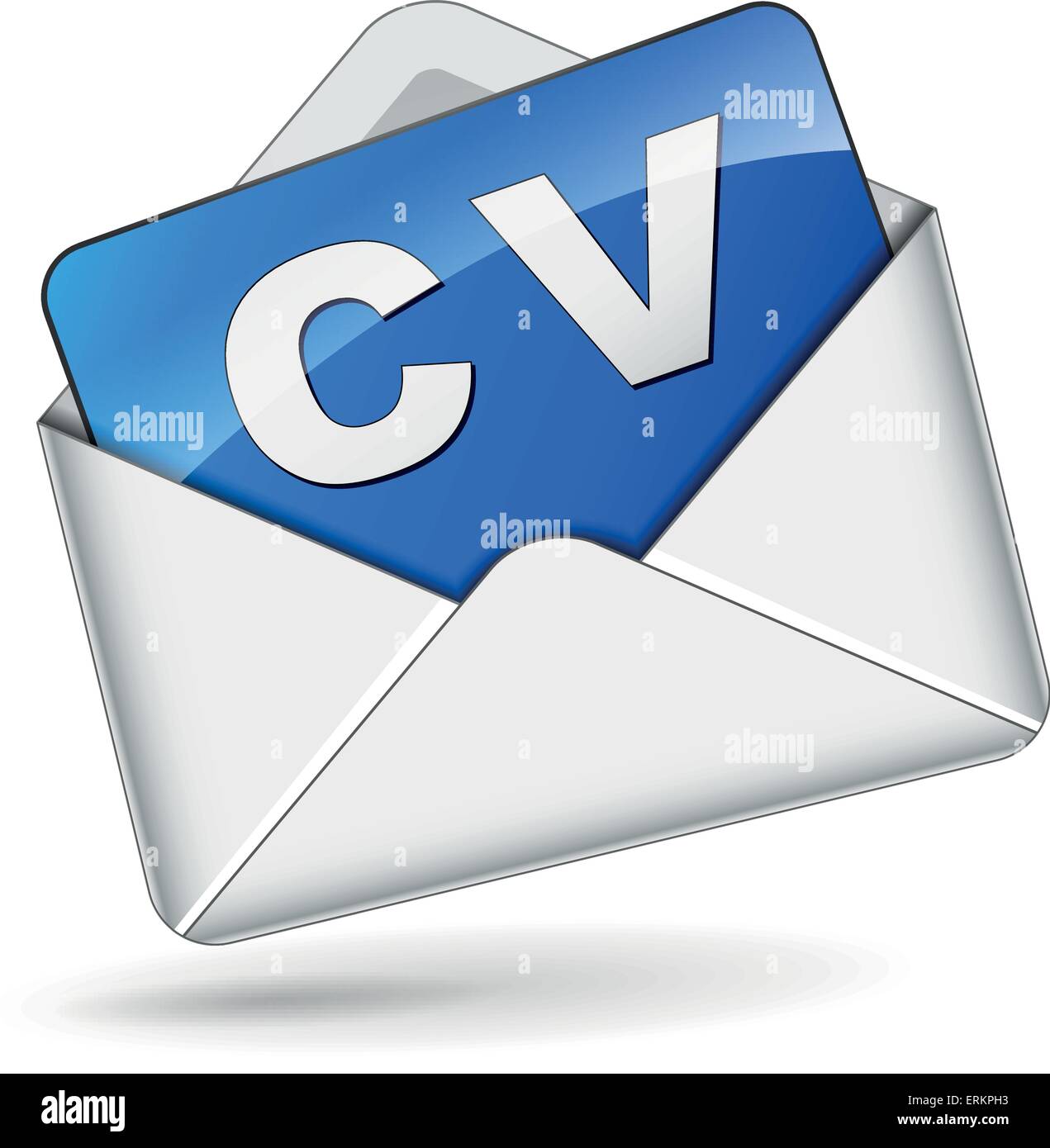 Vector illustration of cv mail envelope on white background Stock ...