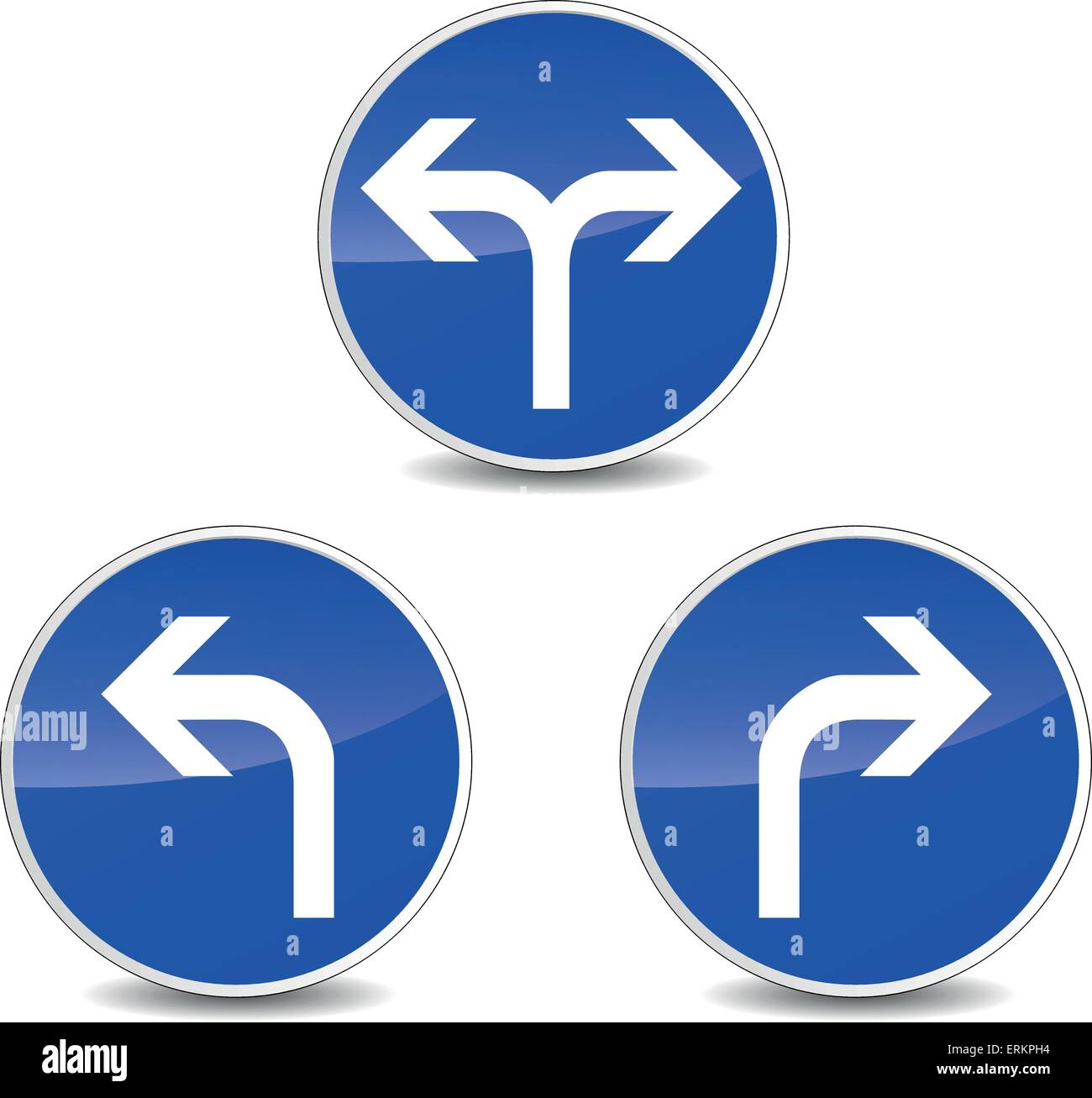 Blue traffic sign white arrow hi-res stock photography and images - Alamy