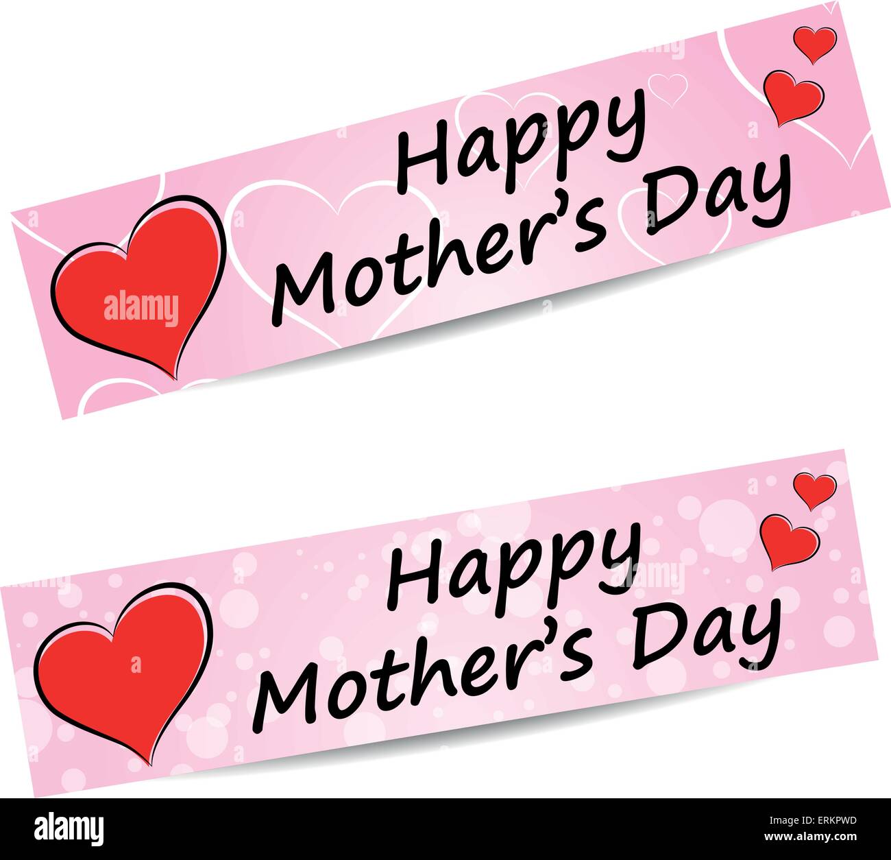 Vector illustration of mothers day banners on white background Stock ...