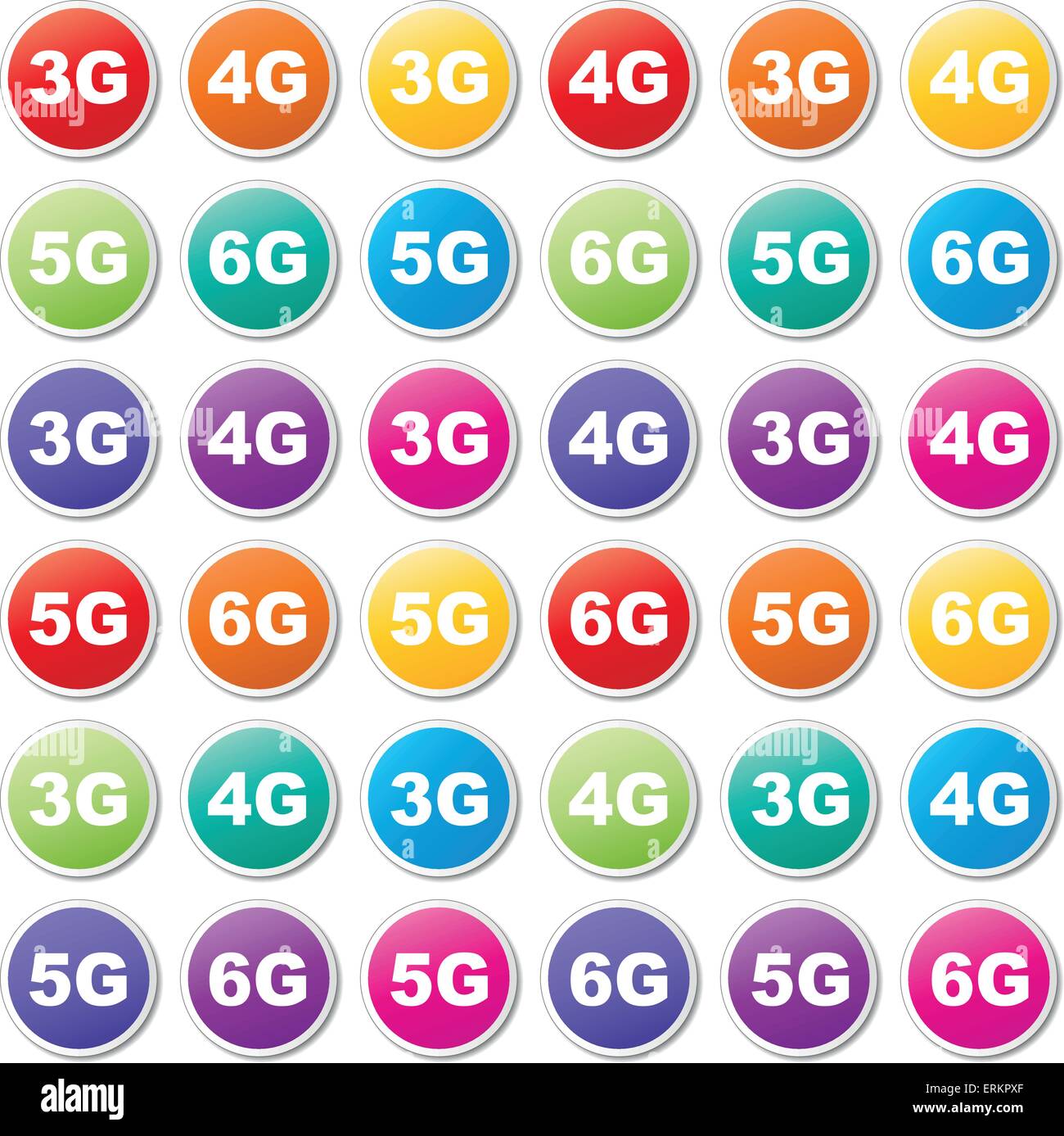 Vector illustration of set wireless connections icons on white ...