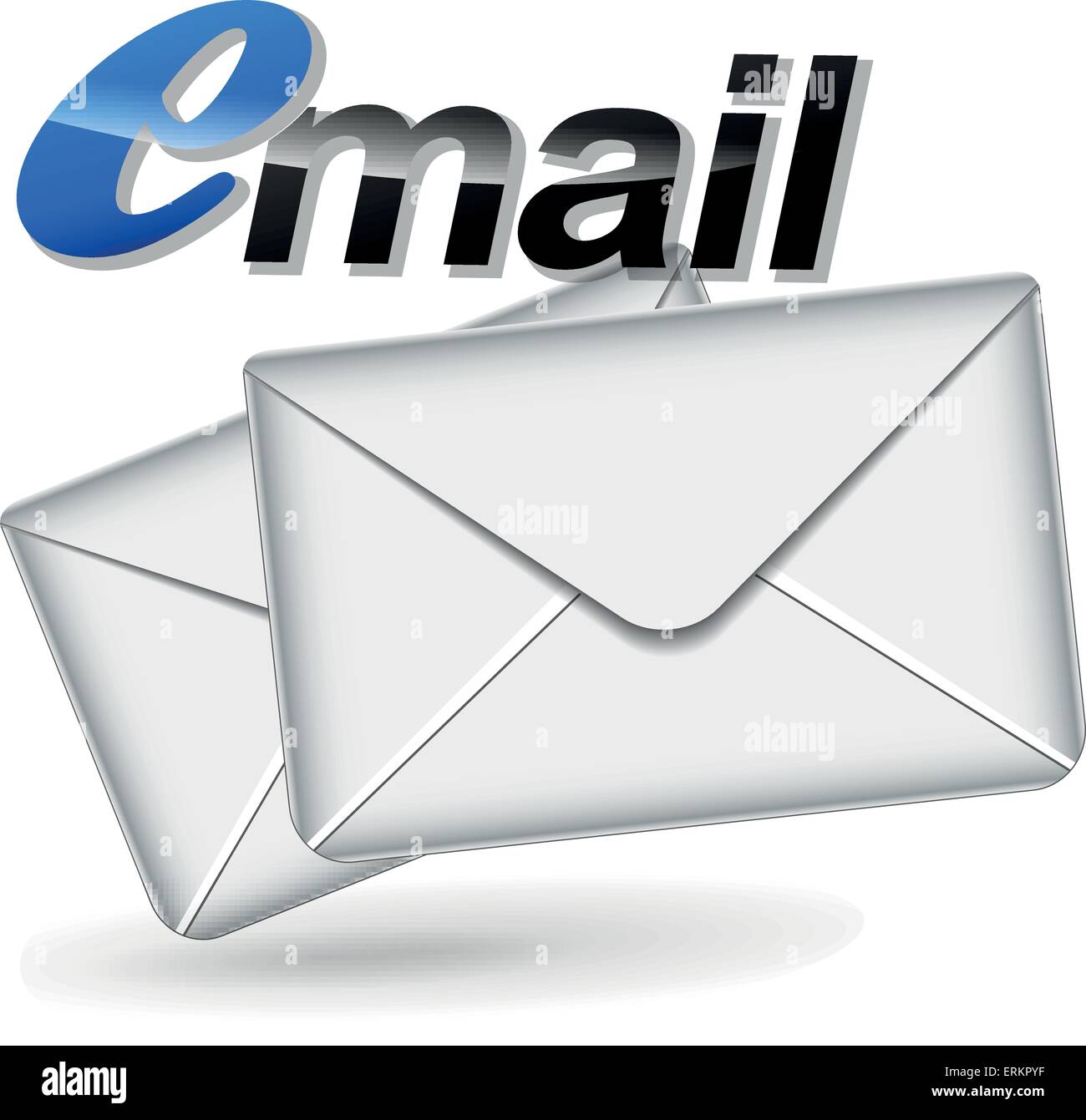 Vector illustration of mail envelope icon on white background Stock ...