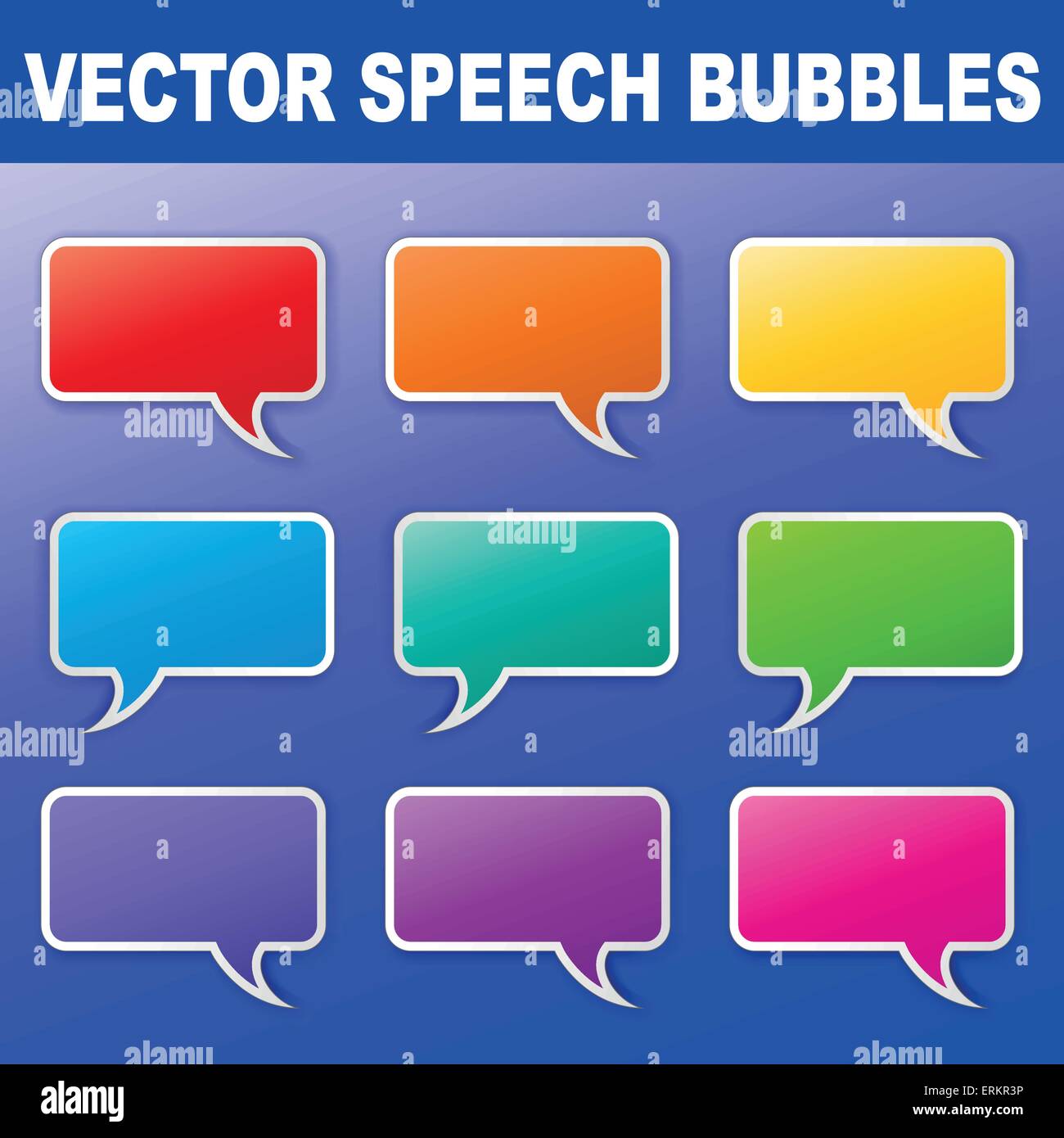 Vector illustration of speech bubbles colorful collection Stock Vector ...