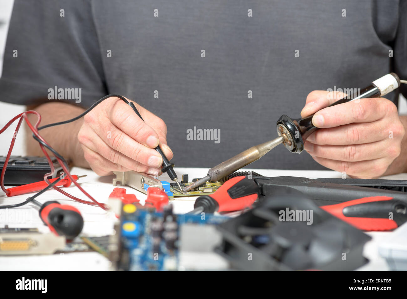 Close up working soldering iron hi-res stock photography and images - Alamy