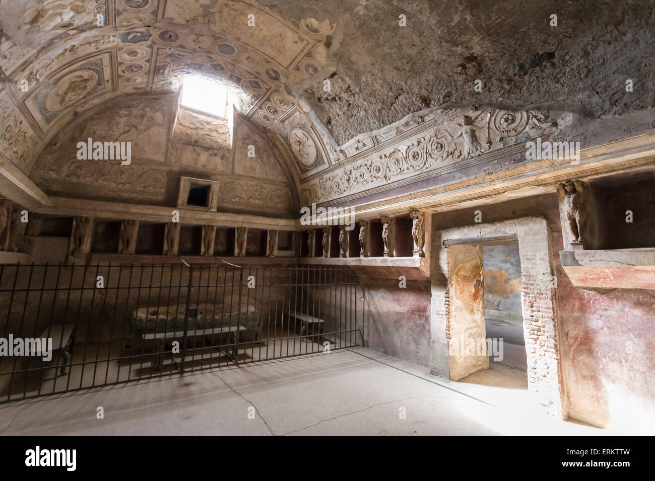 Forum Baths detail, Roman ruins of Pompeii, UNESCO World Heritage Site ...