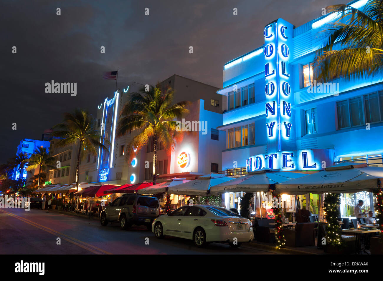 Colony Hotel, Ocean Drive, South Beach, Miami Beach, Florida, United ...