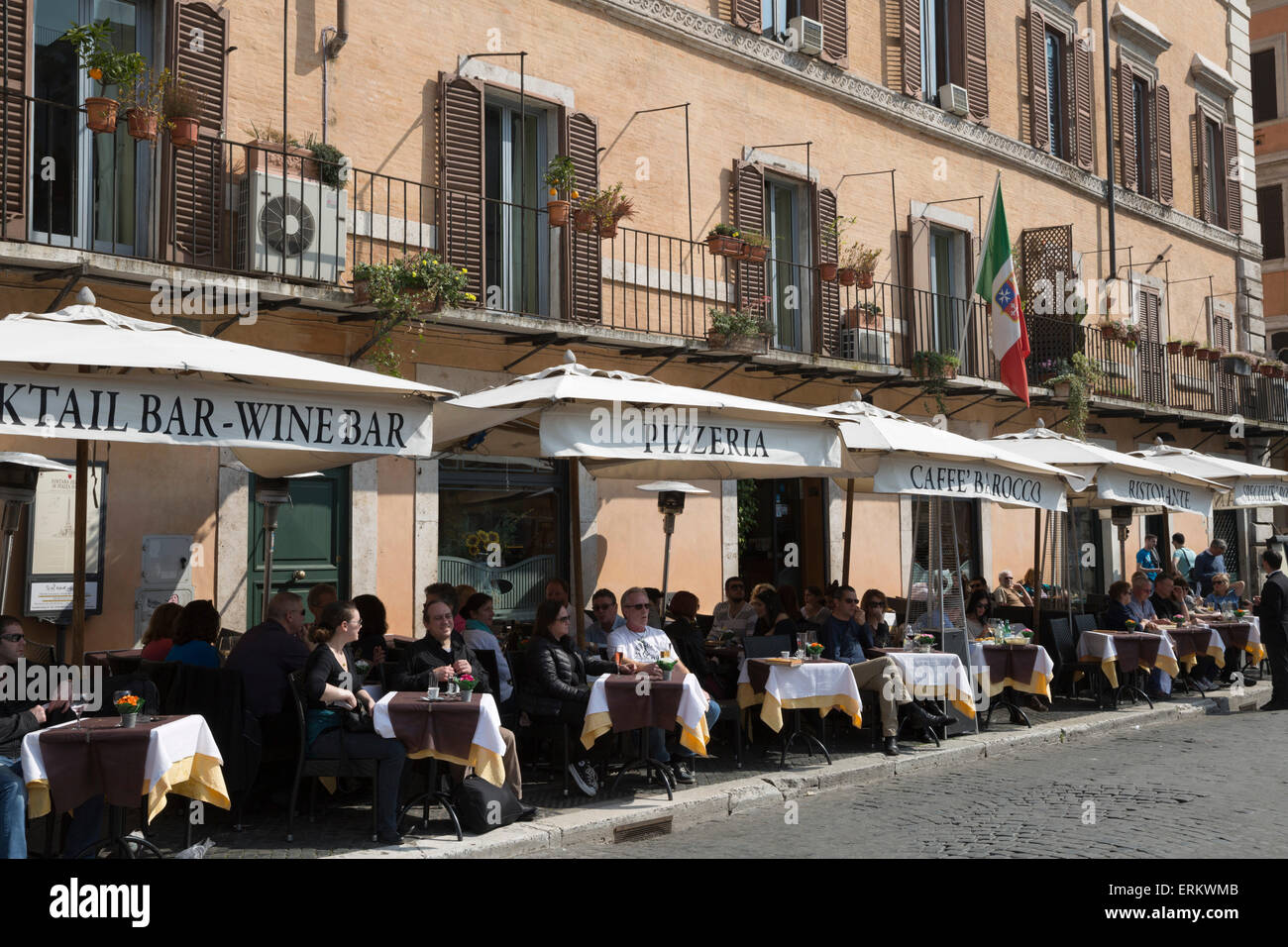 Pavement cafes in Piazza Navona, Rome, Lazio, Italy, Europe Stock Photo ...