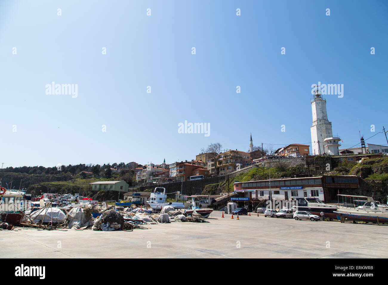 ISTANBUL, TURKEY - APRIL 12, 2015: Outside view of Rumeli Lighthouse ...