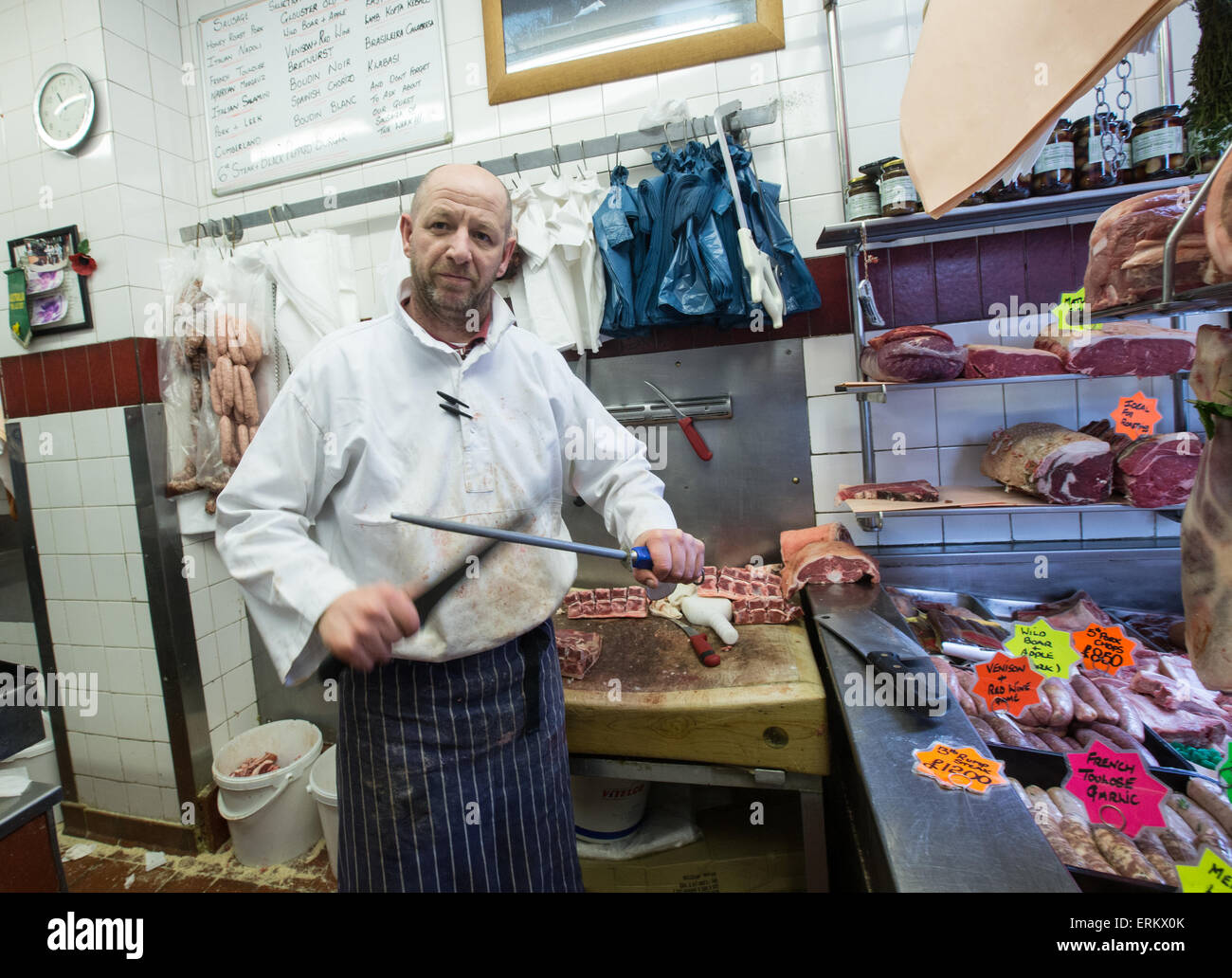 Classic traditional butchers shop selling quality fresh meat in Central ...