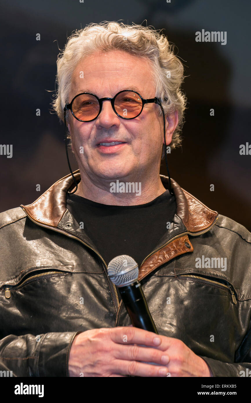 Australian film director George Miller speaks during the Japan premiere ...