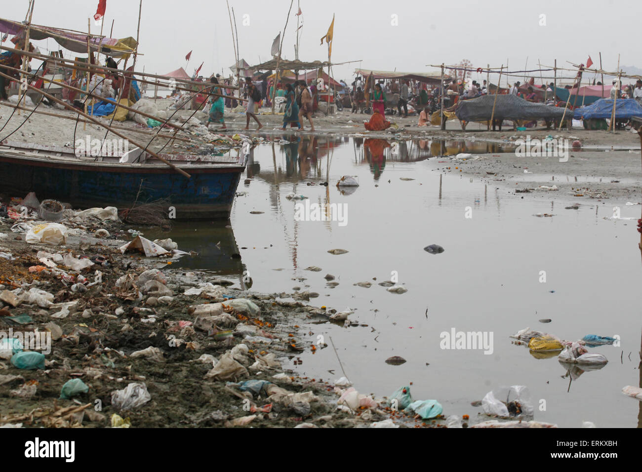Allahabad, India. 04th June, 2015. Garbage on the river bank of Ganga ...