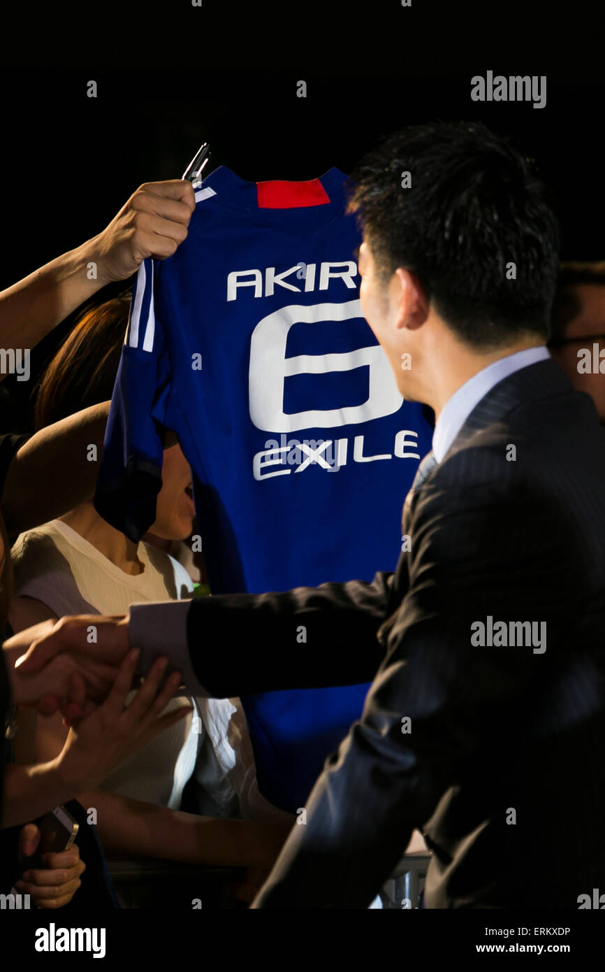 Akira actor and dancer of EXILE greets his fans during the Japan ...