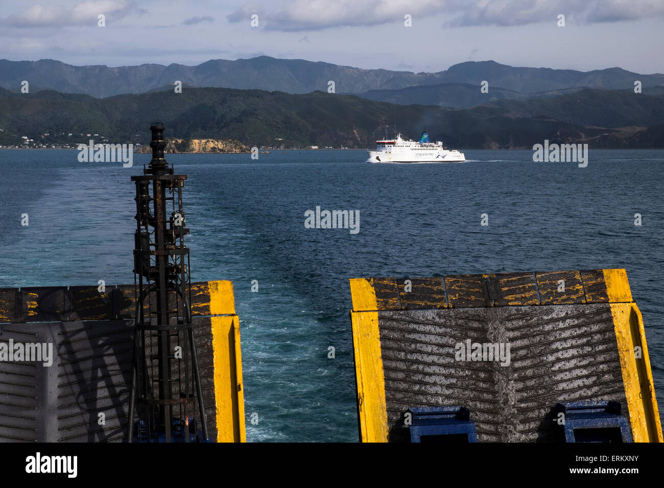 Travelling on the interisland ferry from Picton to Wellington in New ...