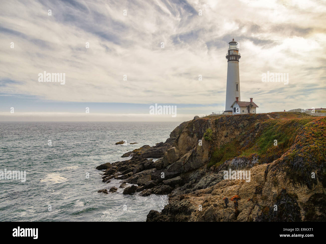 California Pigeon point Lighthouse in Cabrillo Hwy coastal highway ...