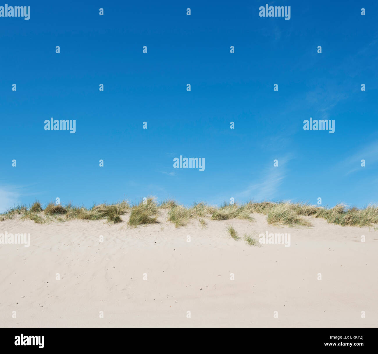 Sand dune and blue sky. Scotland Stock Photo - Alamy