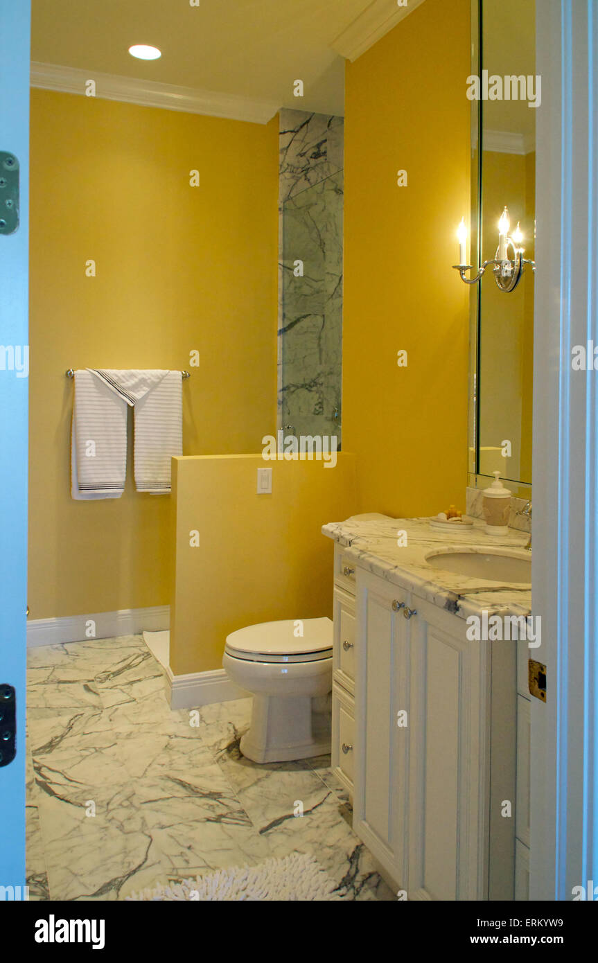 View into a simple bathroom Stock Photo - Alamy