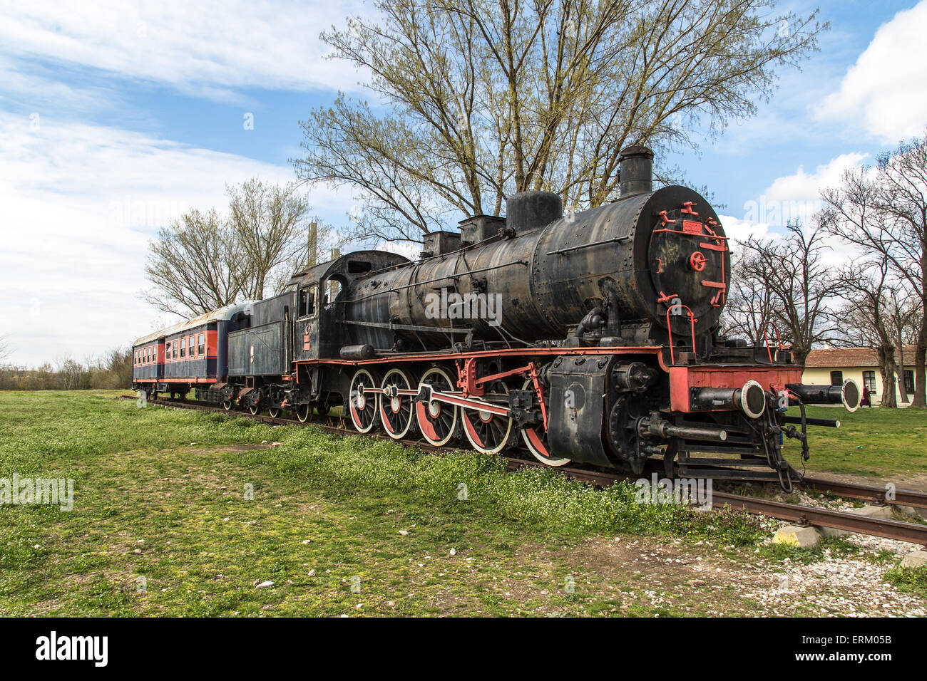 Train On Tracks Side View