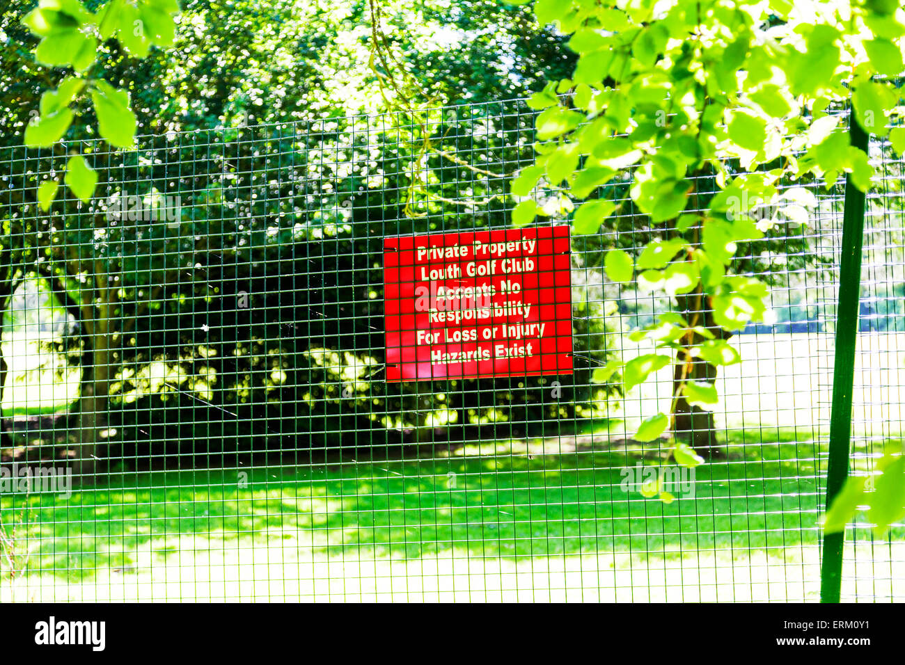 Private property Hazard warning golf club sign signs Louth Lincolnshire ...