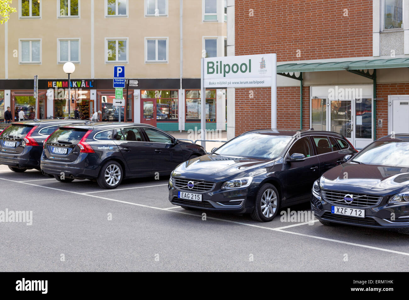 Sunfleet carpool parking lot with environmentally friendly Volvo cars ...