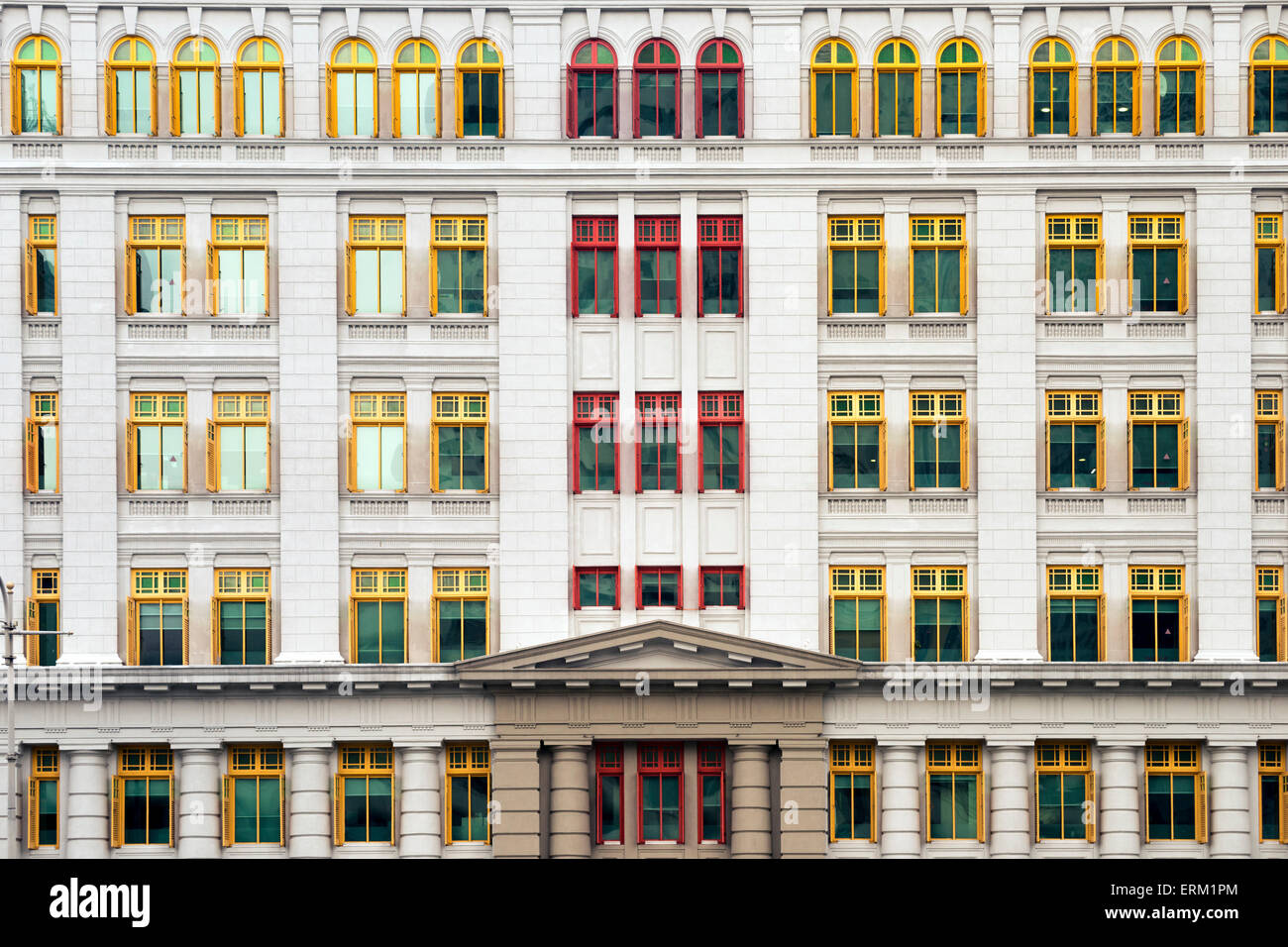 colorful windows of old police station in Singapore Stock Photo - Alamy