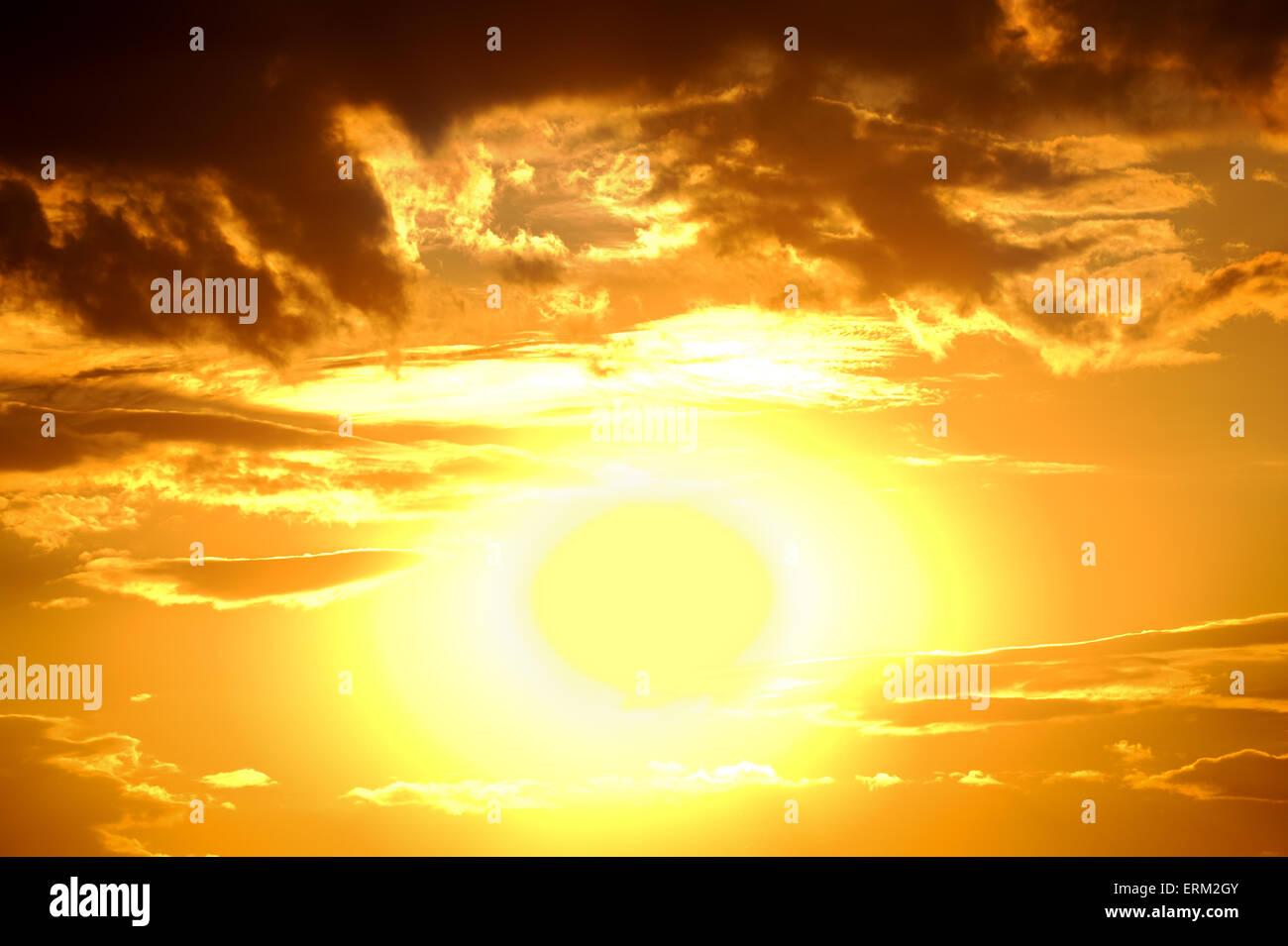 big sun. bright sunset photo Stock Photo - Alamy