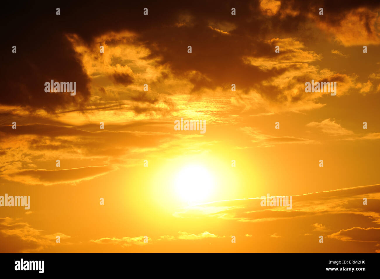 big sun. bright sunset photo Stock Photo - Alamy