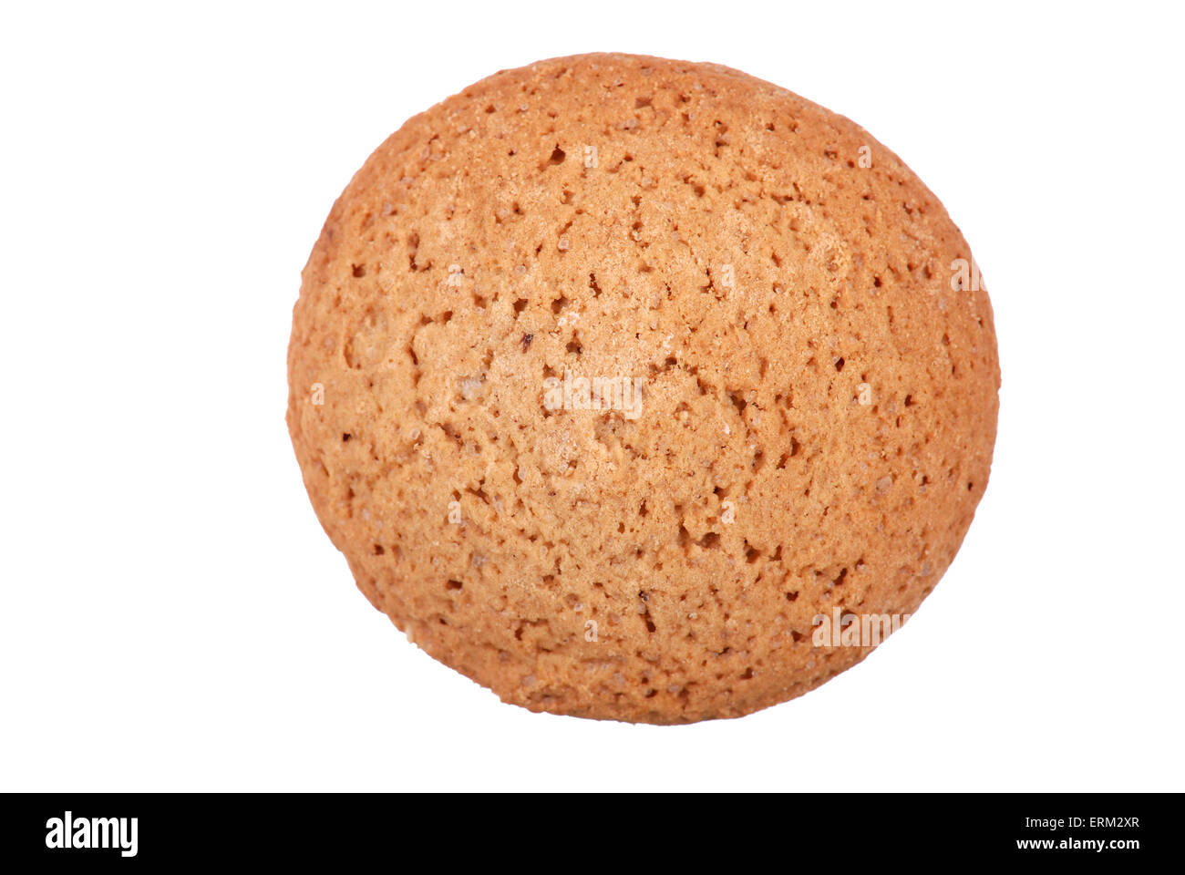 One oatmeal cookies isolated on white Stock Photo - Alamy