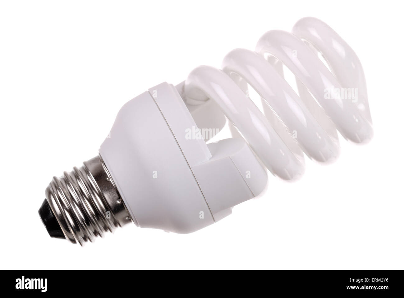 energy saving bulb on white background Stock Photo - Alamy