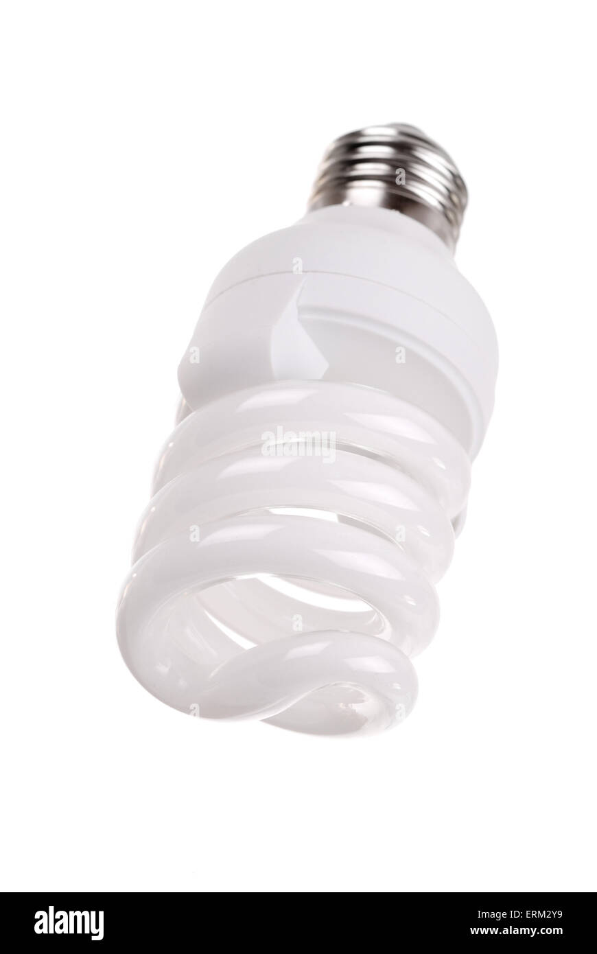 energy saving bulb on white background Stock Photo - Alamy