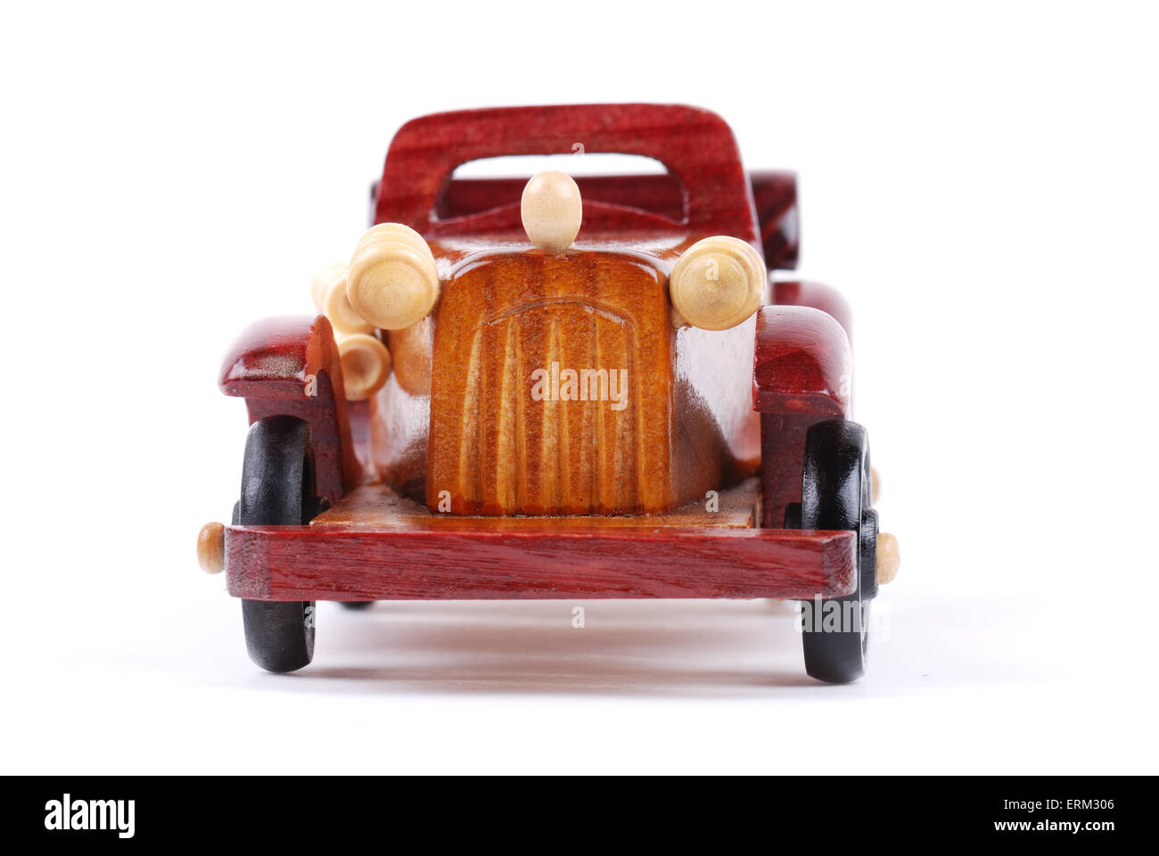 Yellow wooden toy car Cut Out Stock Images & Pictures - Alamy