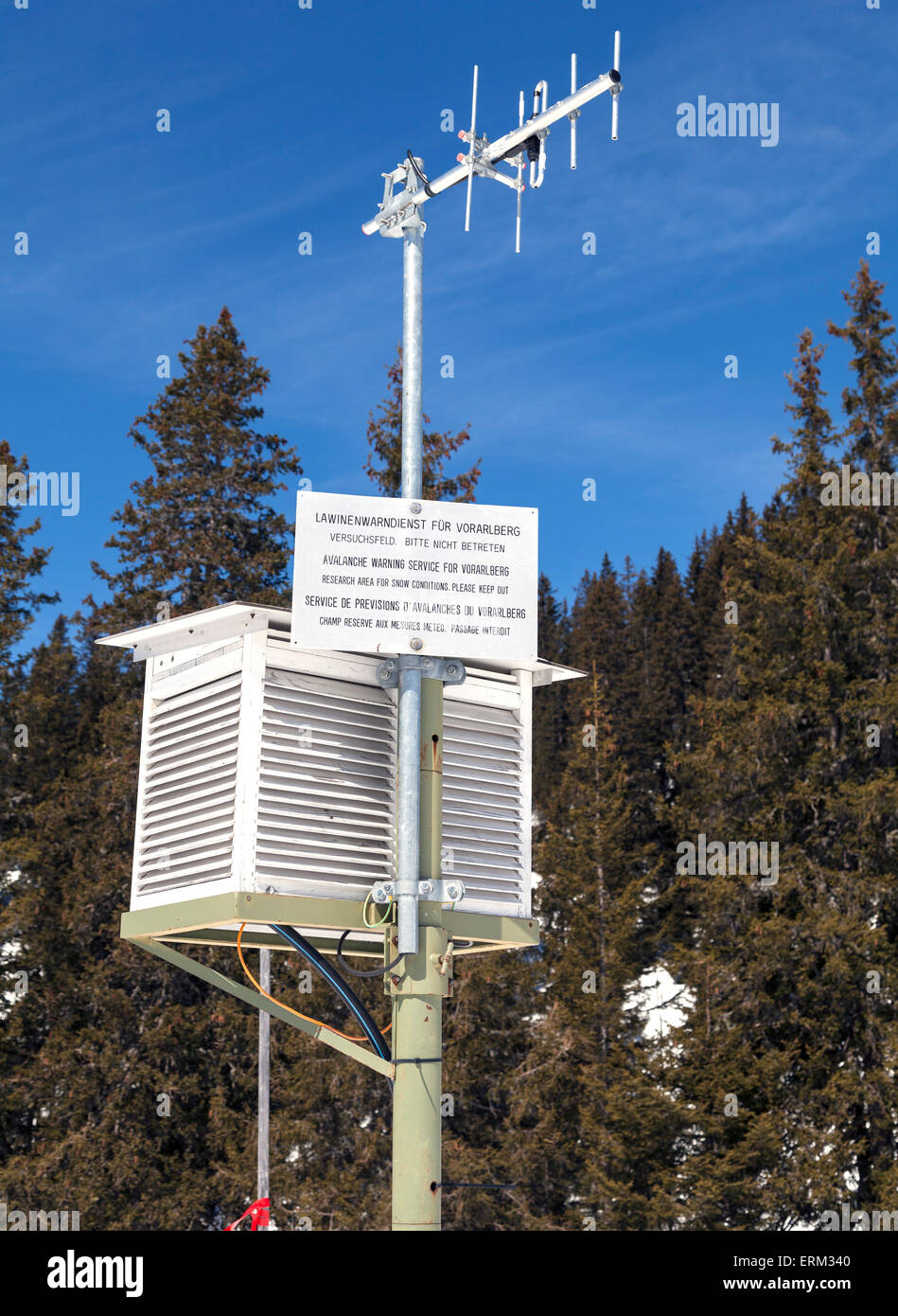 Advance avalanche warning station Stock Photo - Alamy
