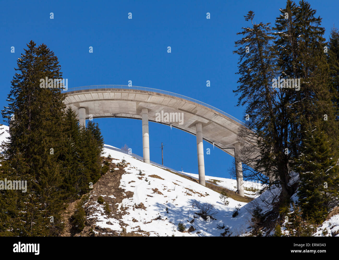 Bridge in the Austrian alps Stock Photo - Alamy