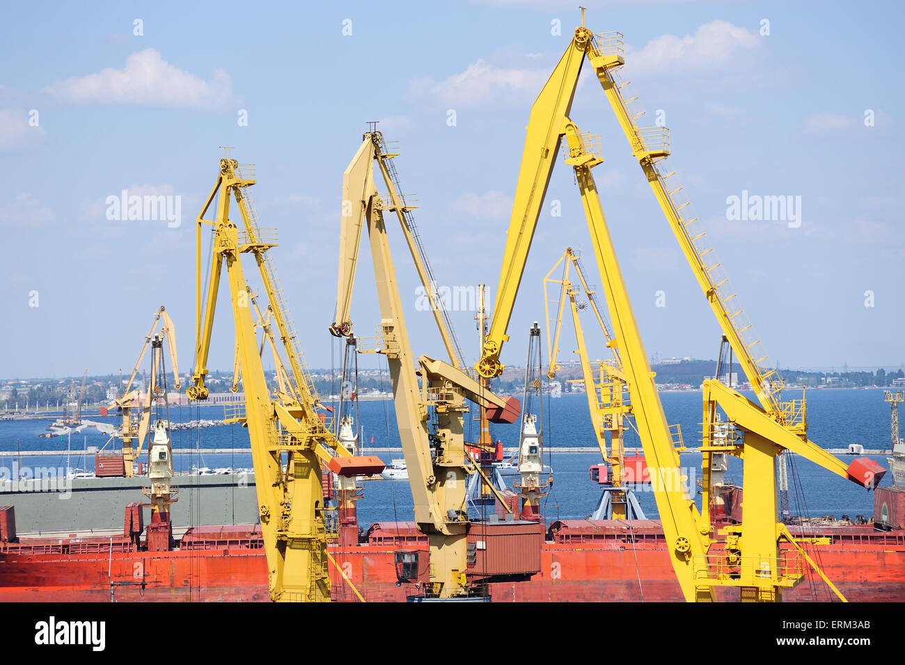 Port warehouse with containers and industrial cargoes Stock Photo - Alamy