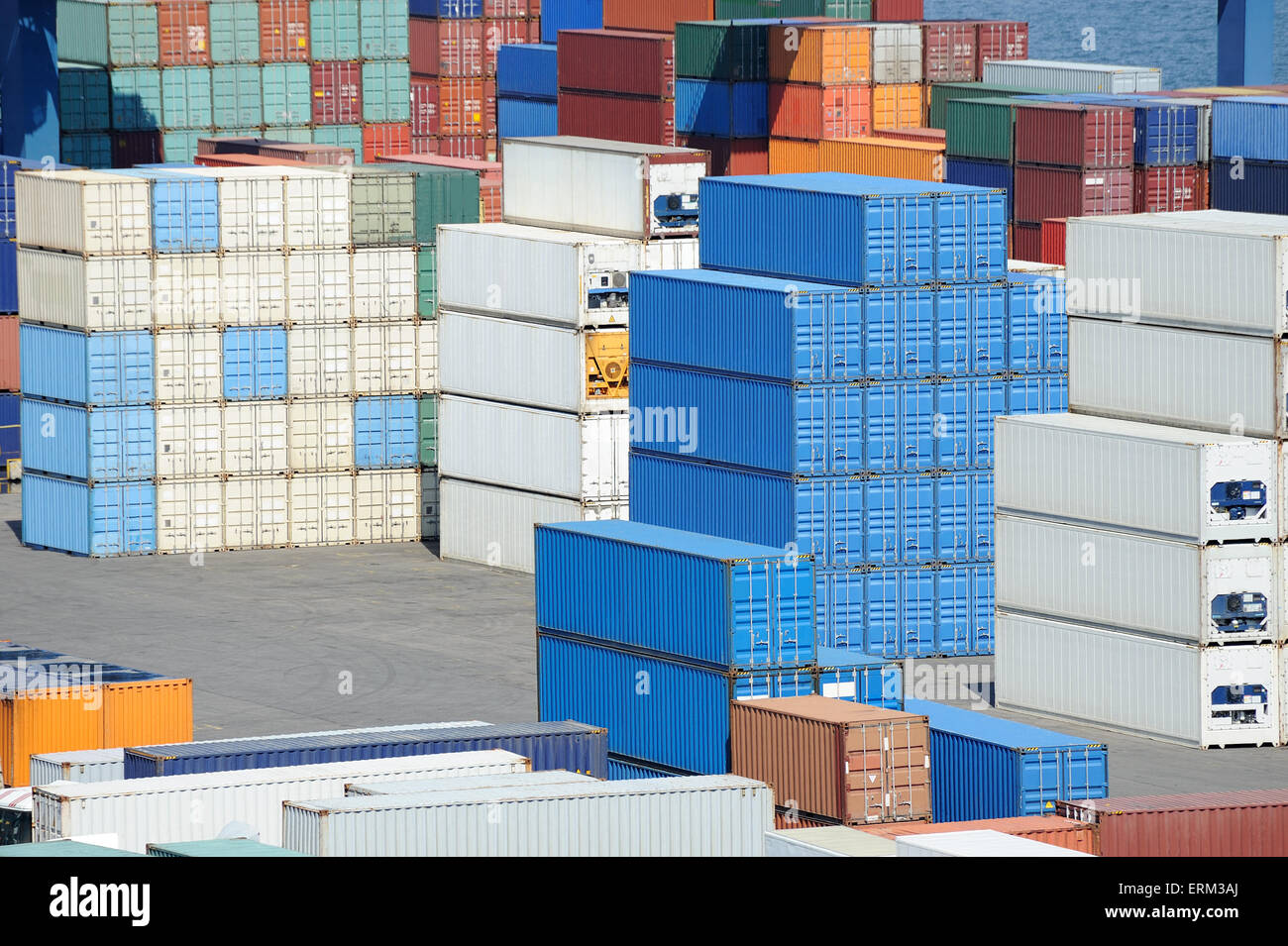 container depot as background Stock Photo - Alamy