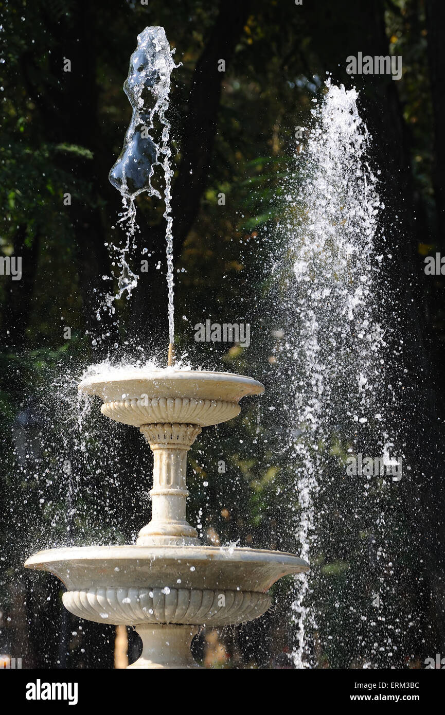 small fountain in city park Stock Photo - Alamy