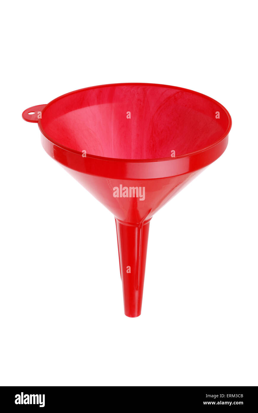 red plastic funnel isolated on white Stock Photo - Alamy