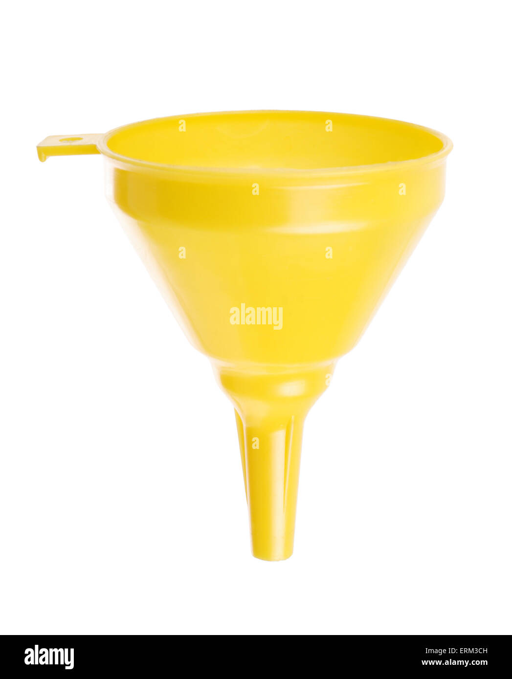 yellow plastic funnel isolated on white Stock Photo - Alamy