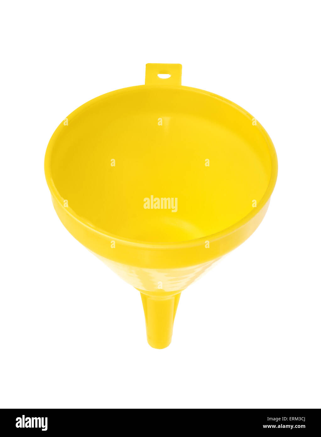 yellow plastic funnel isolated on white Stock Photo - Alamy