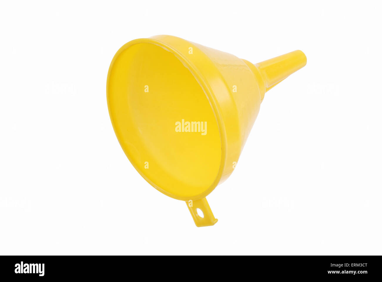 yellow plastic funnel isolated on white Stock Photo - Alamy