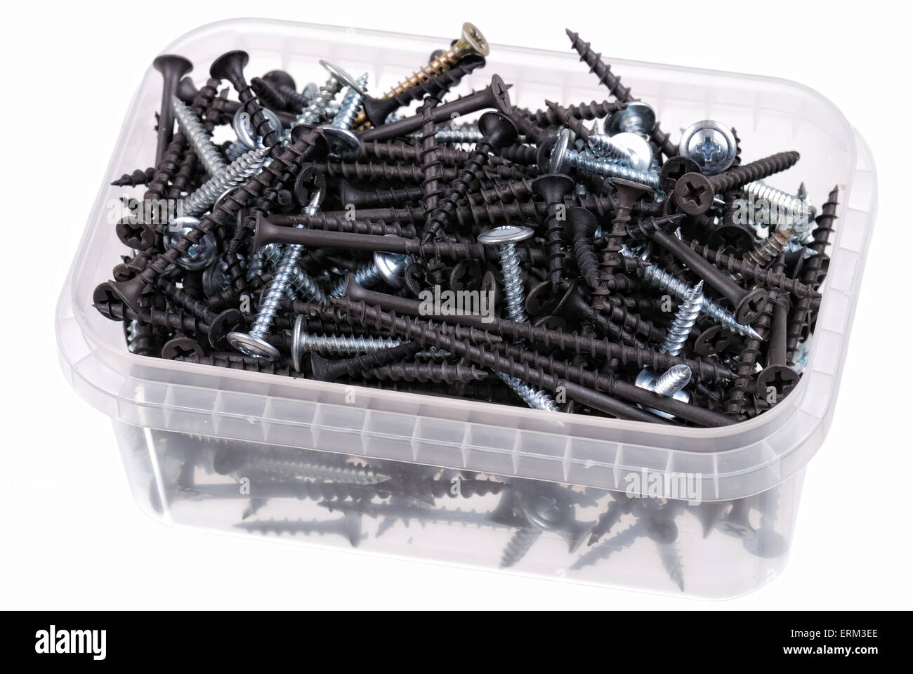 box of screws isolated on white Stock Photo - Alamy
