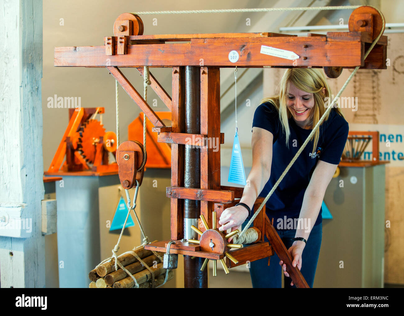 Wismar, Germany. 04th June, 2015. Josephin Hagelstein, employee of the ...
