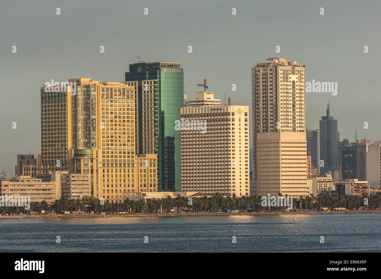 Skyline and port of Manila taken from the sea Stock Photo - Alamy