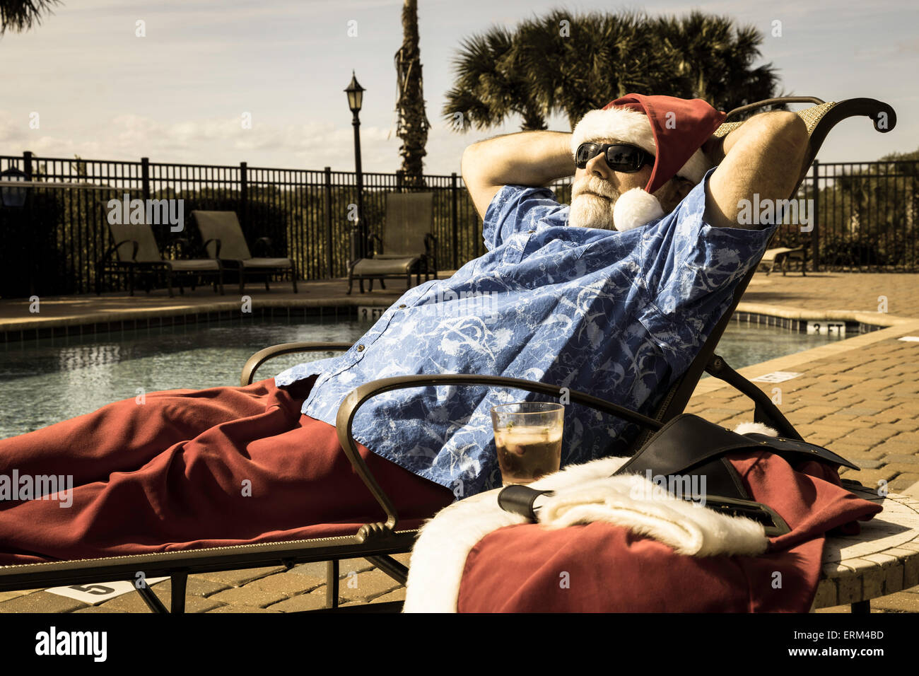 Santa Claus on Vacation, Florida, USA Stock Photo - Alamy