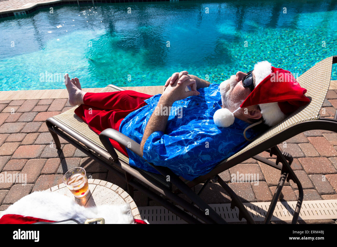 Santa Claus on Vacation, Florida, USA Stock Photo - Alamy