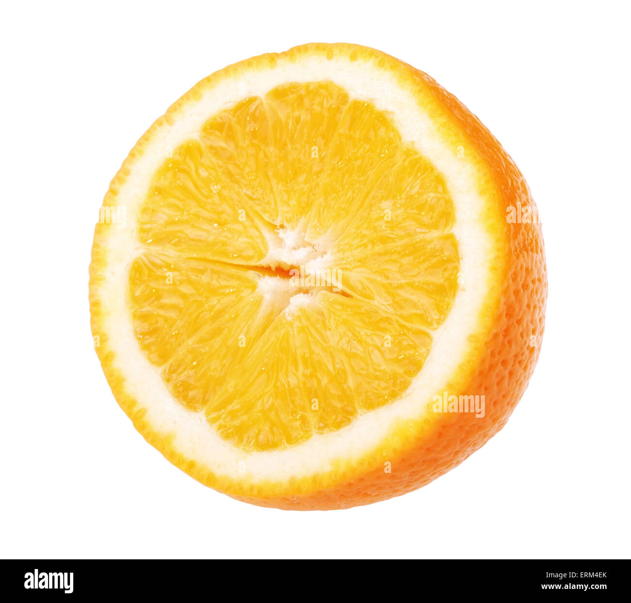fresh cut half of orange isolated on white Stock Photo - Alamy