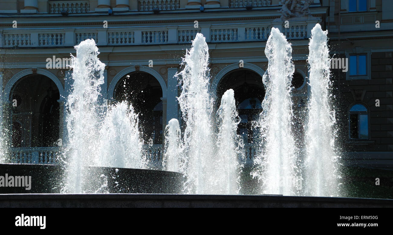 Close up of splashes a fountain stream Stock Photo - Alamy