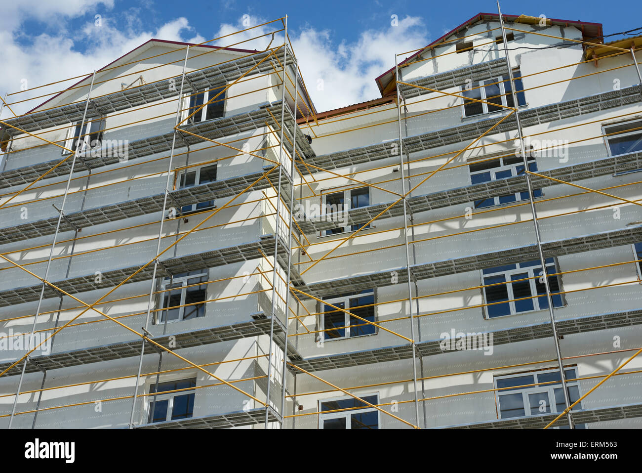 repair home scaffolding building construction Stock Photo - Alamy