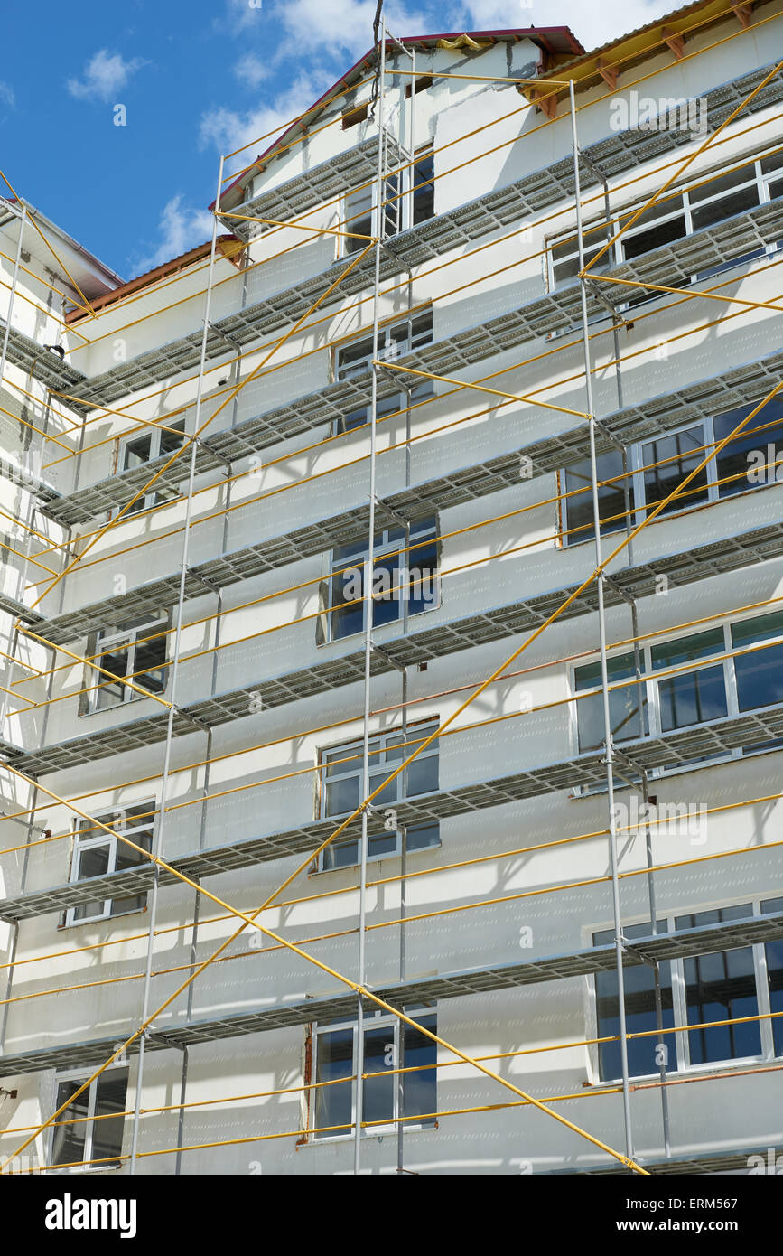 repair home scaffolding building construction Stock Photo - Alamy