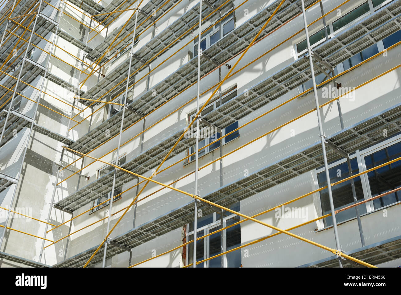 repair home scaffolding building construction Stock Photo - Alamy