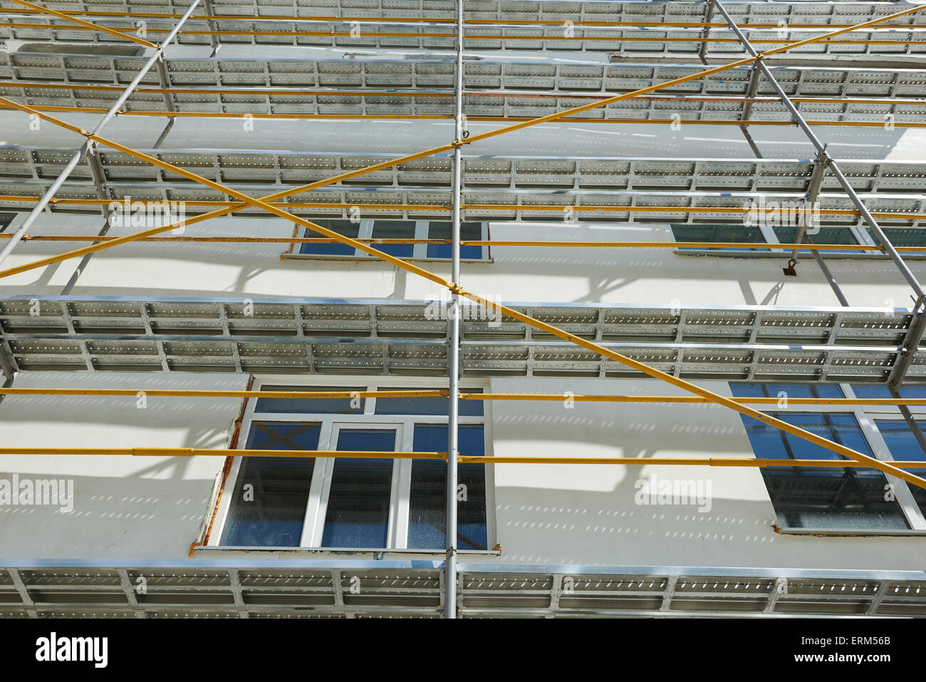 repair home scaffolding building construction Stock Photo - Alamy