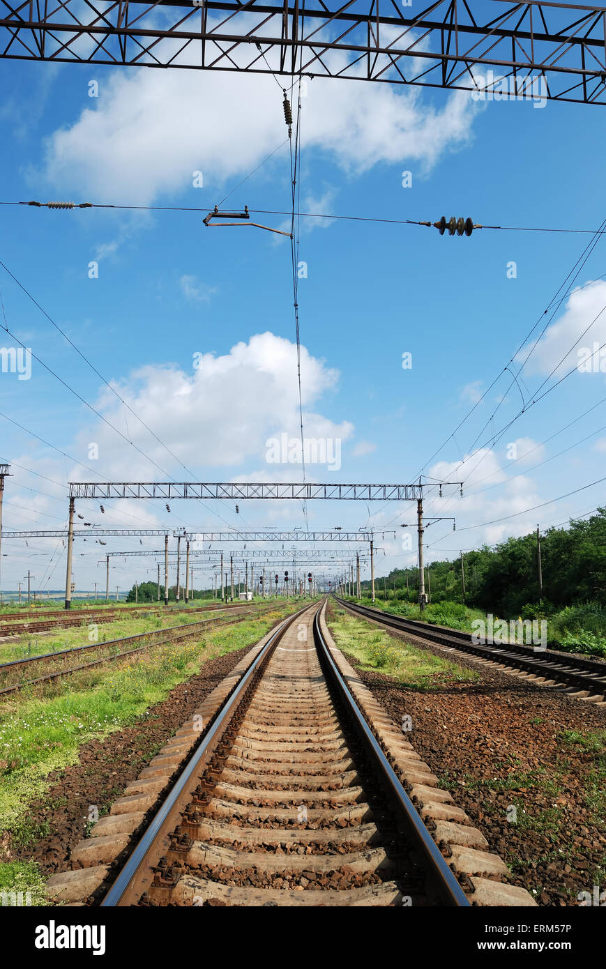 Summer railroad landscape Stock Photo - Alamy